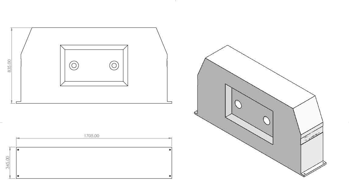 400lts Head Board Tank plus Mounting Kit : Blue Tongue Industries